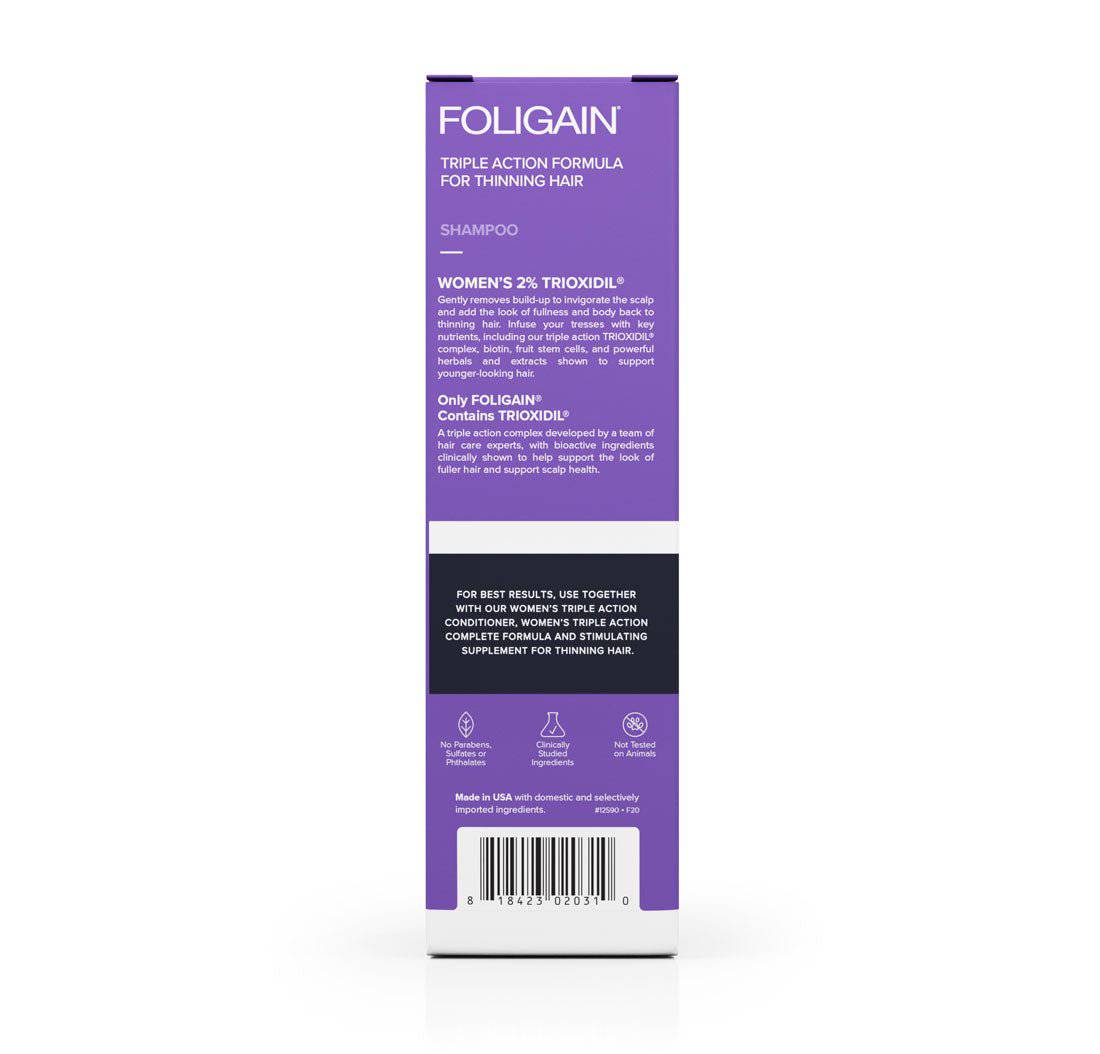 FOLIGAIN Triple Action Shampoo For Thinning Hair For Women with 2% ...